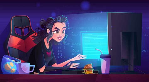 Software Programmer Girl Office Work Vector Design 24232446 Vector Art