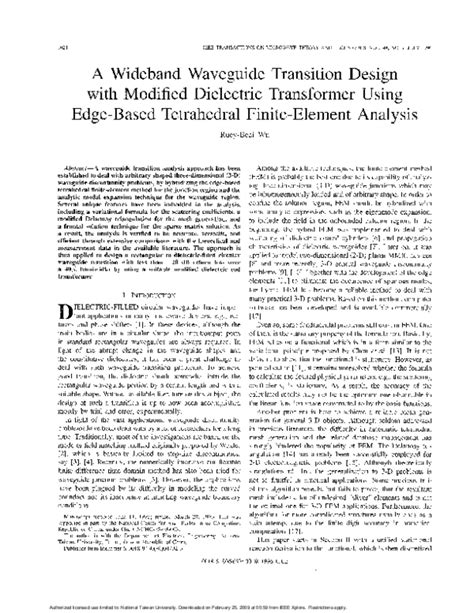 Pdf A Wideband Waveguide Transition Design With Modified Dielectric