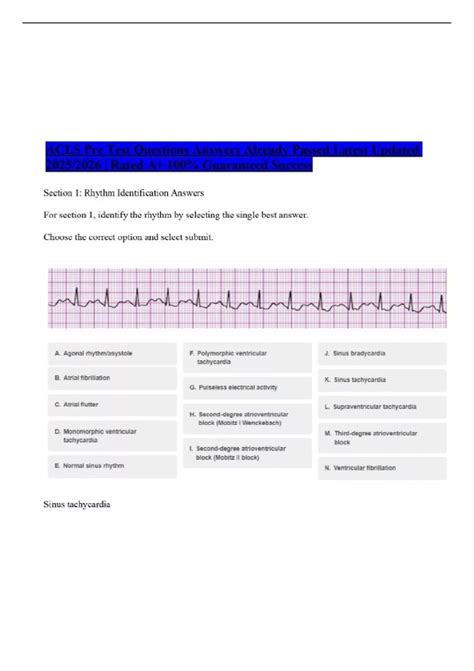 Acls Pre Test Questions Answers Already Passed Latest Updated 2025 2026 Rated A 100