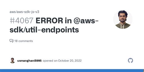 ERROR In Aws Sdk Util Endpoints Issue 4067 Aws Aws Sdk Js V3 GitHub