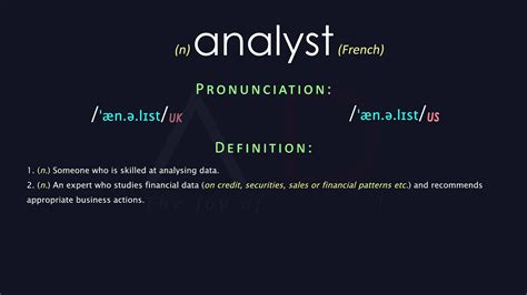 Analyst Meaning And Pronunciation Audio Dictionary Youtube