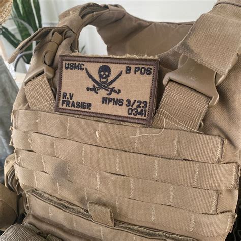 Leather Plate Carrier Flak Patch 2 25 X 4 Laser Engraved On Hand