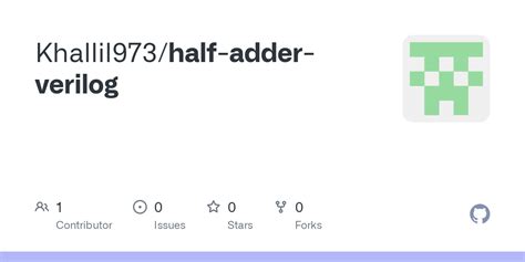 GitHub Khallil973 Half Adder Verilog