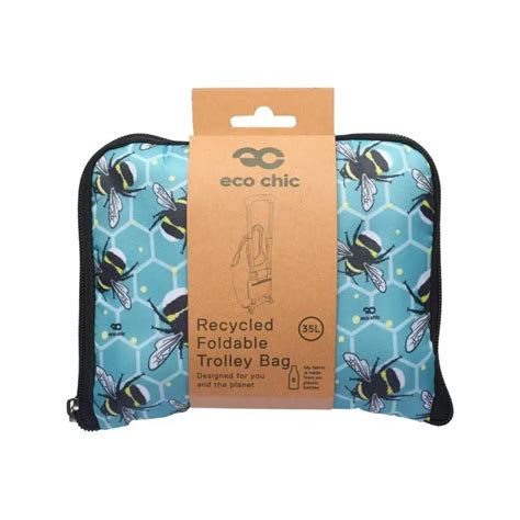 Eco Chic Reusable Shopping Trolley Bag Honeycomb Bees Blue Groves Nurseries And Garden Centre