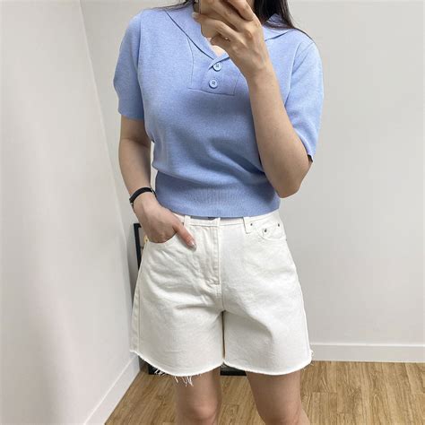 부 데님 화이트 청바지 팬츠