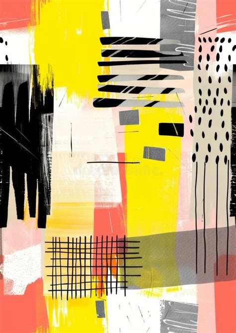 Vibrant Abstract Art With Bold Colors And Geometric Patterns In A Modern Style Stock