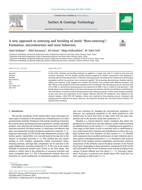 a new approach to sintering and boriding of steels boro sintering formation microstructure