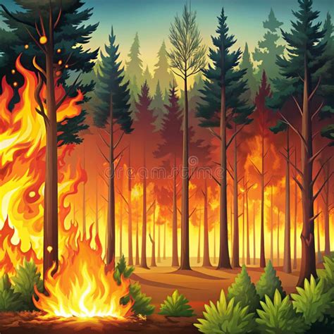 Sequence Of Fire In The Forest Stock Illustration Illustration Of Sequence Themes 363870759