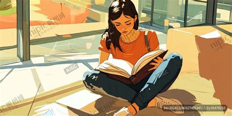 Ai创作图认真读书的女生 读书女孩插画 阅读插画 看书插画 图书馆看书场景 手绘阅读插画 手绘阅读学生 认真看书的女孩 读书插画 校园朗读背景 休闲休息看书场景 读书日插画 手绘女孩读书 看书