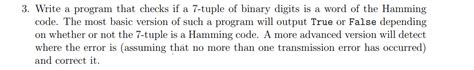 Solved Write A Program That Checks If A 7 Tuple Of Binary