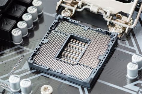 Intel Lga 1151 Cpu Socket On Motherboard Computer Pc Stock Image