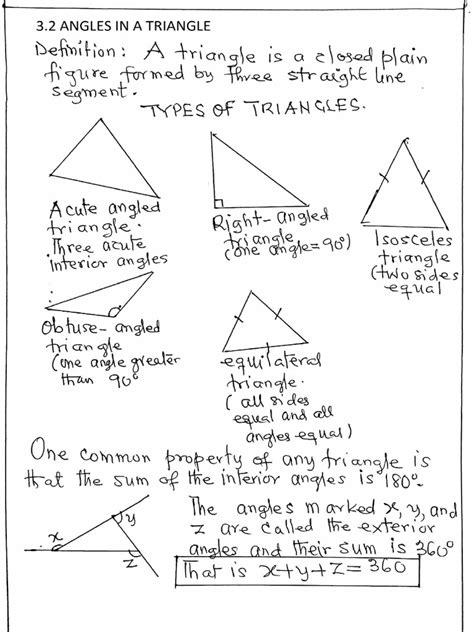 Angles In A Triangle Notes Pdf