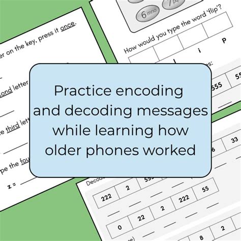Flip Phone Texting Printable Encoding Decoding Secret Code Old
