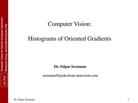 Ppt Computer Vision Histograms Of Oriented Gradients Powerpoint