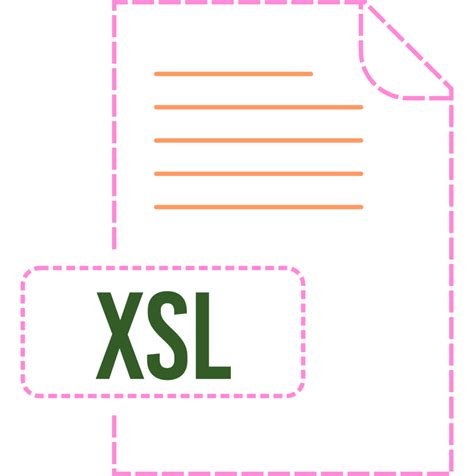 Xsl File Format Icon Dashed Outline PNG