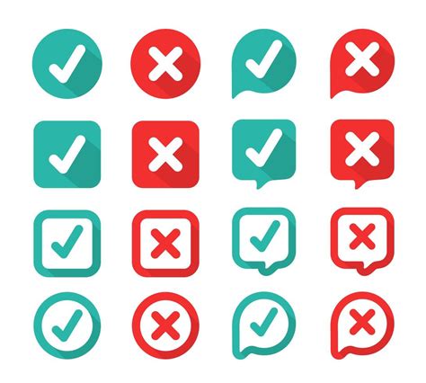 Green Checkmark And Red Wrong On The Checkbox 1340341 Vector Art At