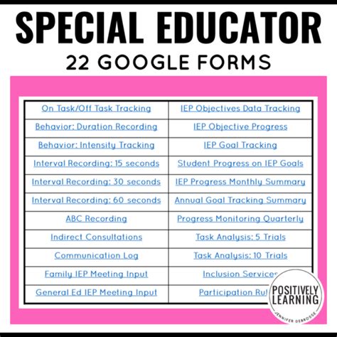Google Forms For Special Education Data Collection Positively Learning