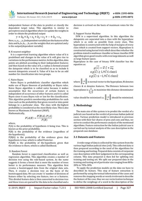Irjet Predicting Outcome Of Judicial Cases And Analysis Using Machine