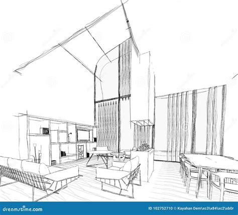 Architectural Sketch Drawing Stock Vector Illustration Of Background Architectural 102752710