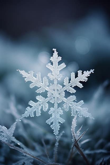 Premium Ai Image Snow Flake Macro Generative Ai Blur Background Banner Format