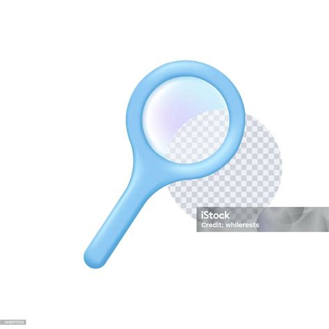 투명한 배경에 돋보기 3d 아이콘 파란색 돋보기 광학 도구를 검색합니다 비즈니스 연구 도구 벡터 일러스트 레이 션 3차원 형태에 대한 스톡 벡터 아트 및 기타 이미지