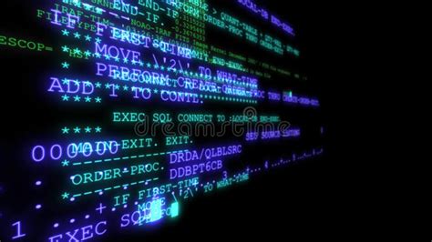 Hacker Code Running Down A Computer Screen Terminal Stock Video Video Of Engineering