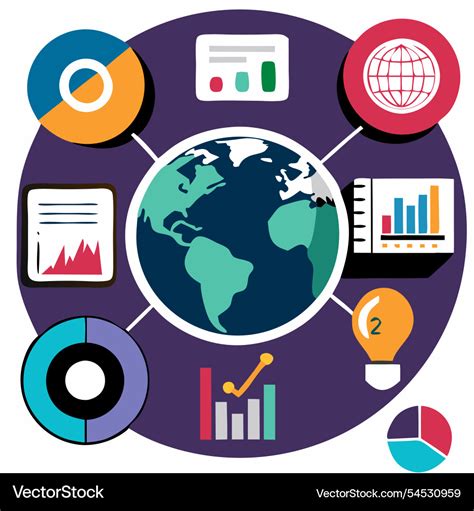 Global Data Analysis And Insights For Business Vector Image