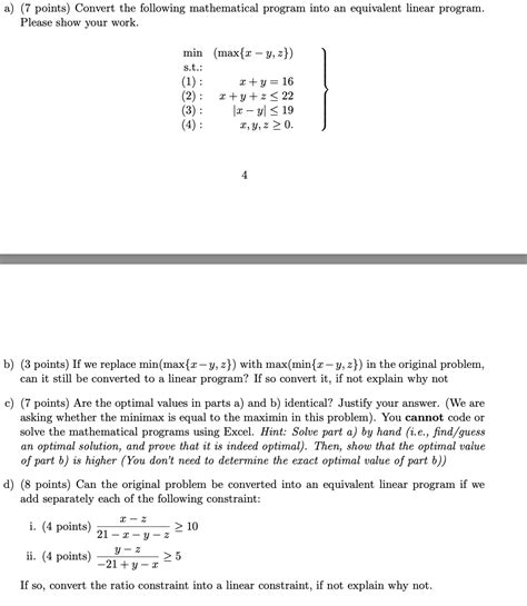 Solved A 7 Points Convert The Following Mathematical