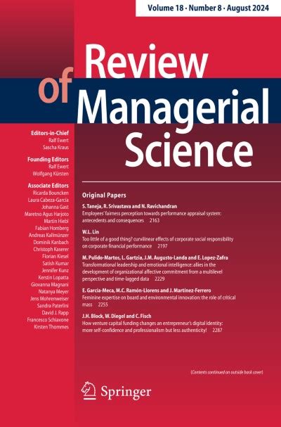 Review Of Managerial Science 3 2025 Springerprofessional De