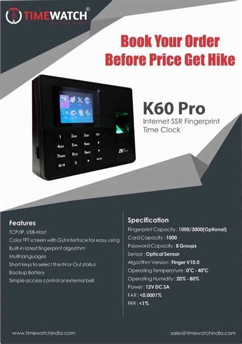 Zkteco F22 Ultra Thin Fingerprint Access Control Terminal Palm Reader At ₹ 4500 Piece In New Delhi