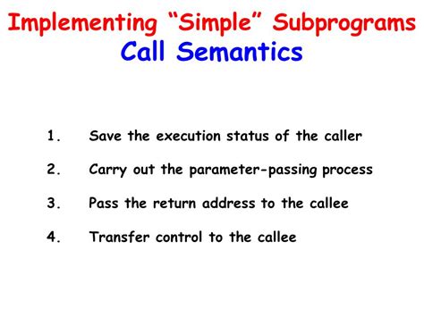Implementing Subprograms - ppt download