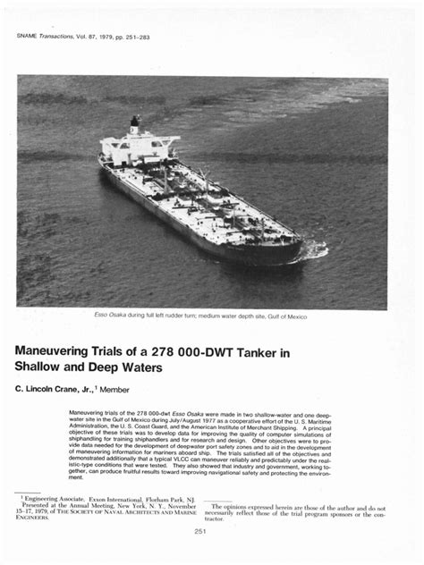Vlcc Maneuvering Trials Pdf Ships Oil Tanker