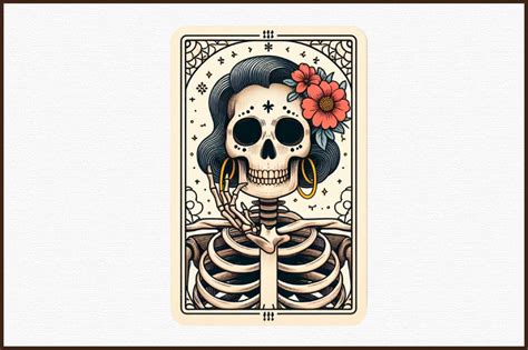 Funny Skeleton Tarot Card Sublimation So Fontsy