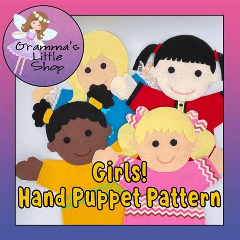 Girl Puppet Patterns Puppet Girl Patterns PDF Pattern For Hand Puppet Puppet Sewing Pattern