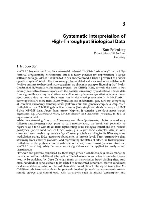 pdf systematic interpretation of high throughput biological data