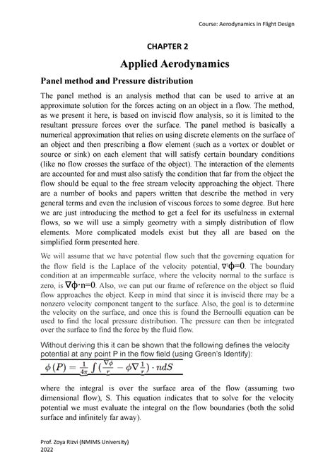 Aerodynamics Chapter 2 Applied Aerodynamics Panel Method And Pressure