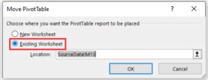 Move Pivot Table In Excel Same Worksheet New Worksheet