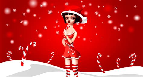 새해 복 많은 새해와 메리 크리스마스 축제 색상의 배경에 선물만화 산타 클로스 소녀 창조적 인 요정 카드 12월 31일에 대한