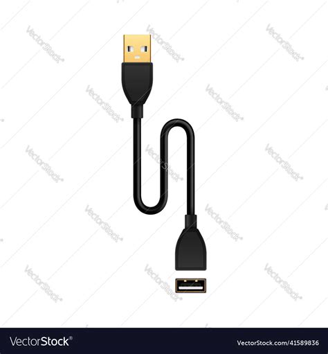 Usb Extension Cord Composition Royalty Free Vector Image