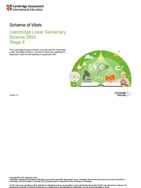 0893 Lower Secondary Science Stage 9 Scheme Of Work Tcm143 595697 Pdf