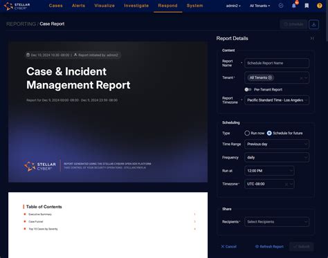 Create Schedule Reports