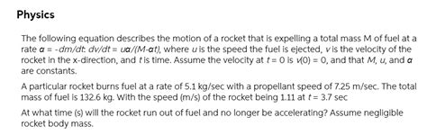SOLVED Please Help In This Urgent Physics Problem The Following Equation Describes The Motion
