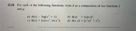 solved 13 24 for each of the following functions write has