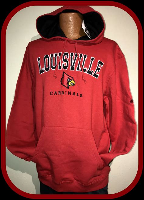 Louisville Cardinals Adidas Hooded Pullover Sweatshirt Adult Large New
