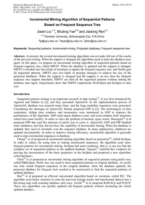 incremental mining algorithm of sequential patterns based on frequent