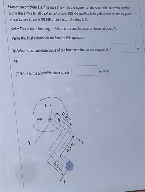get answer numerical problem 1 1 the pipe shown in the figure has