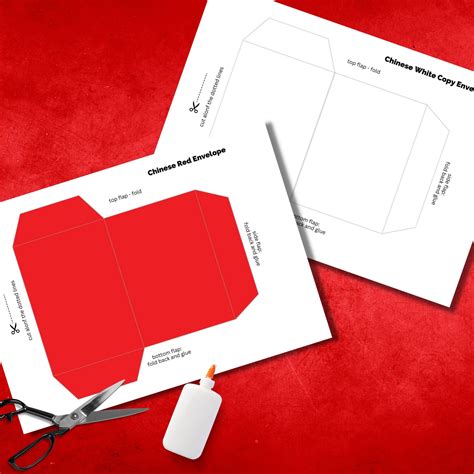 Printable Chinese New Year Red Envelope Lunar Year Envelopes Diy