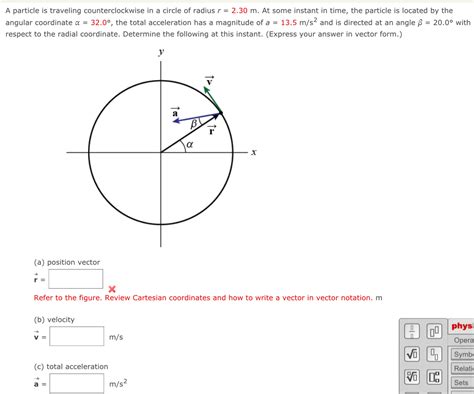 solved a particle is traveling counterclockwise in a circle