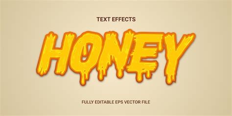 Premium Vector | Honey editable text effect