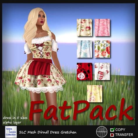 Second Life Marketplace Slc Mesh Dirndl Dress Gretchen Fatpack
